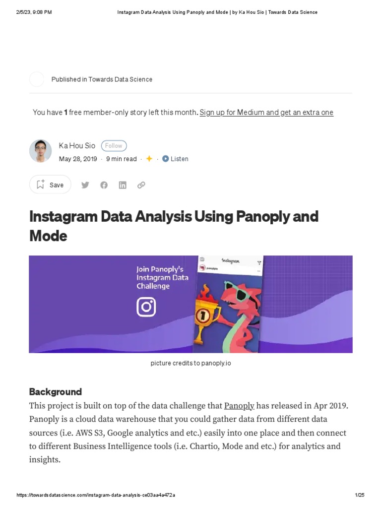 Instagram Data Analysis Using Panoply and Mode - by Ka Hou Sio - Towards Data Science | PDF ...