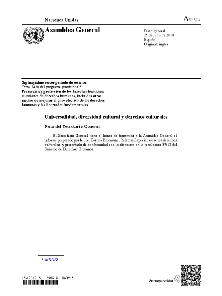 Bennoune, Karina. Universalidad, Diversidad Cultural y Derechos ...