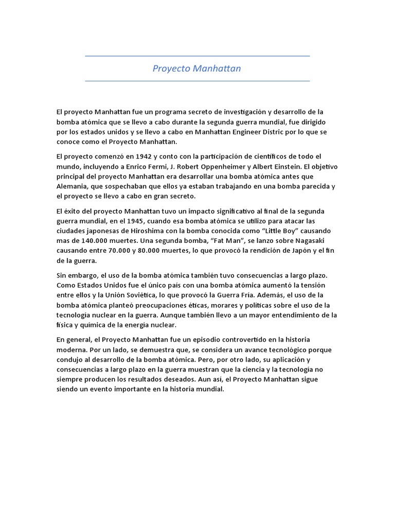 Proyecto Manhattan | PDF