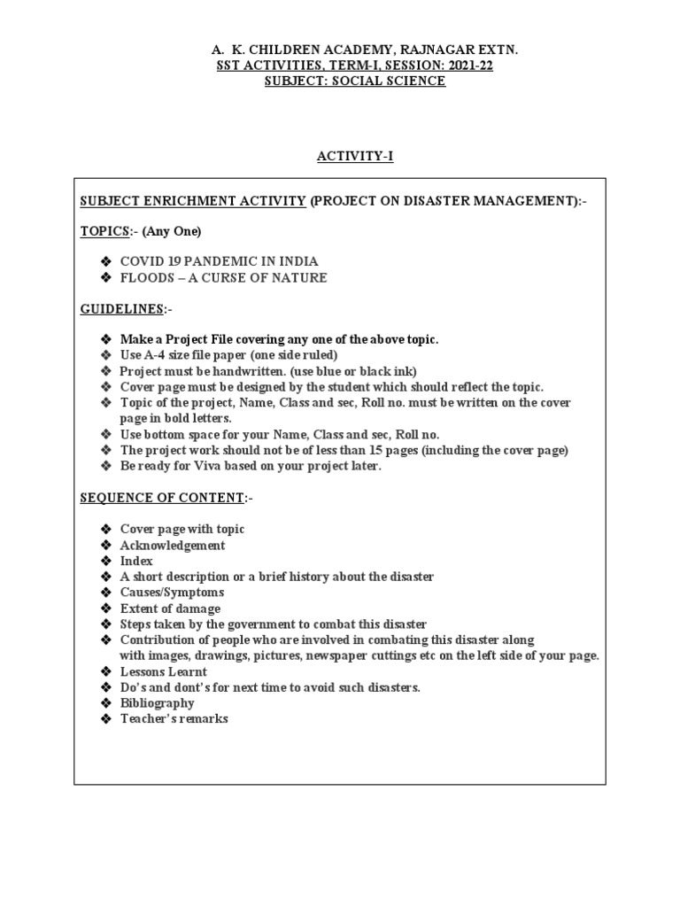 SST Activities for Students | PDF