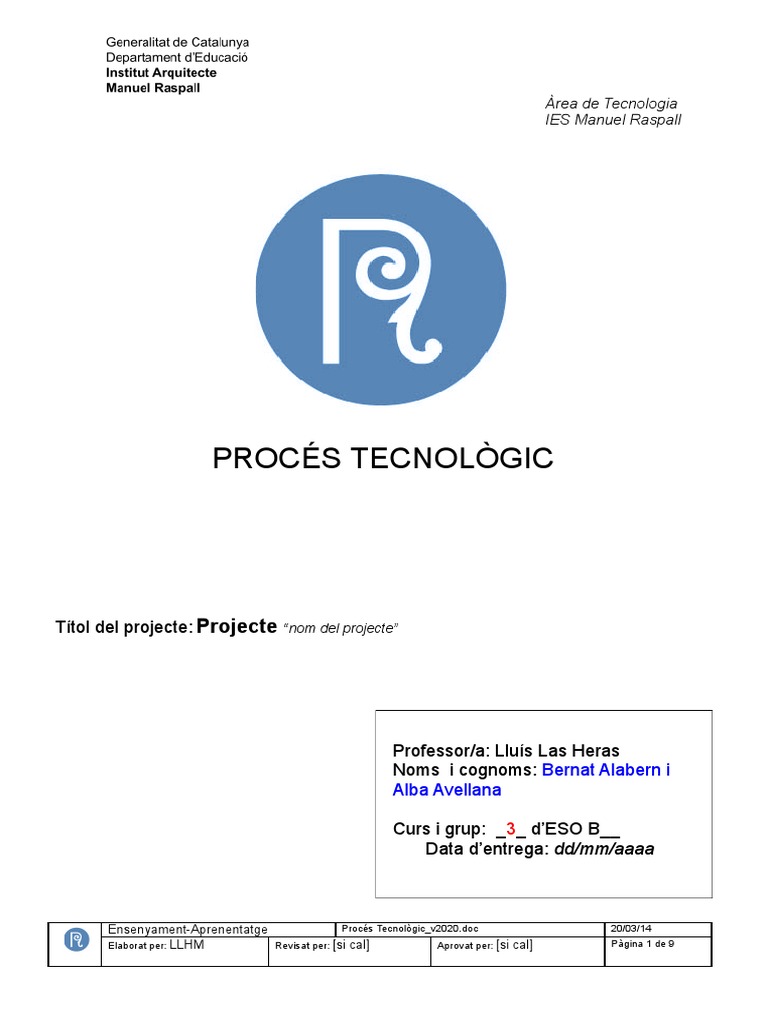 Procés Tecnològic - v2022 | PDF