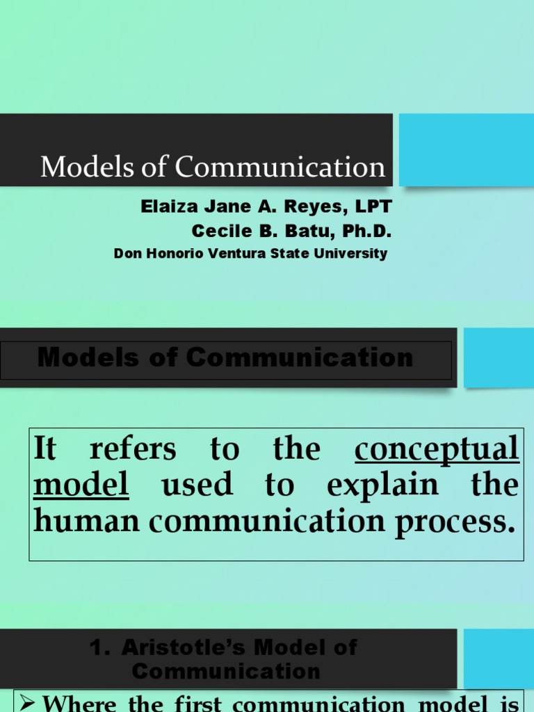 D2 Models of Communication | PDF | Communication | Psychological Concepts