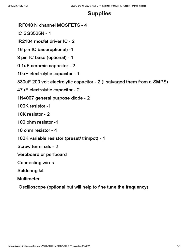 DIY Inverter Guide for Hobbyists | PDF