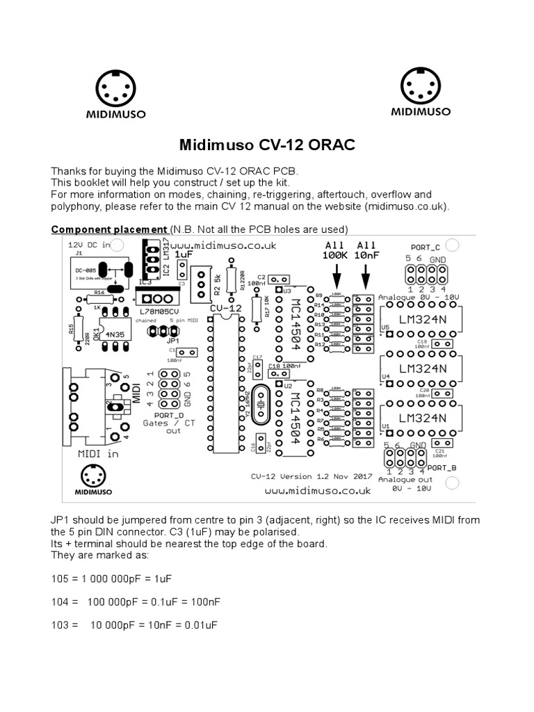 CV 12 Board Assembly Instructions ORAC | PDF | Power Supply | Electronics