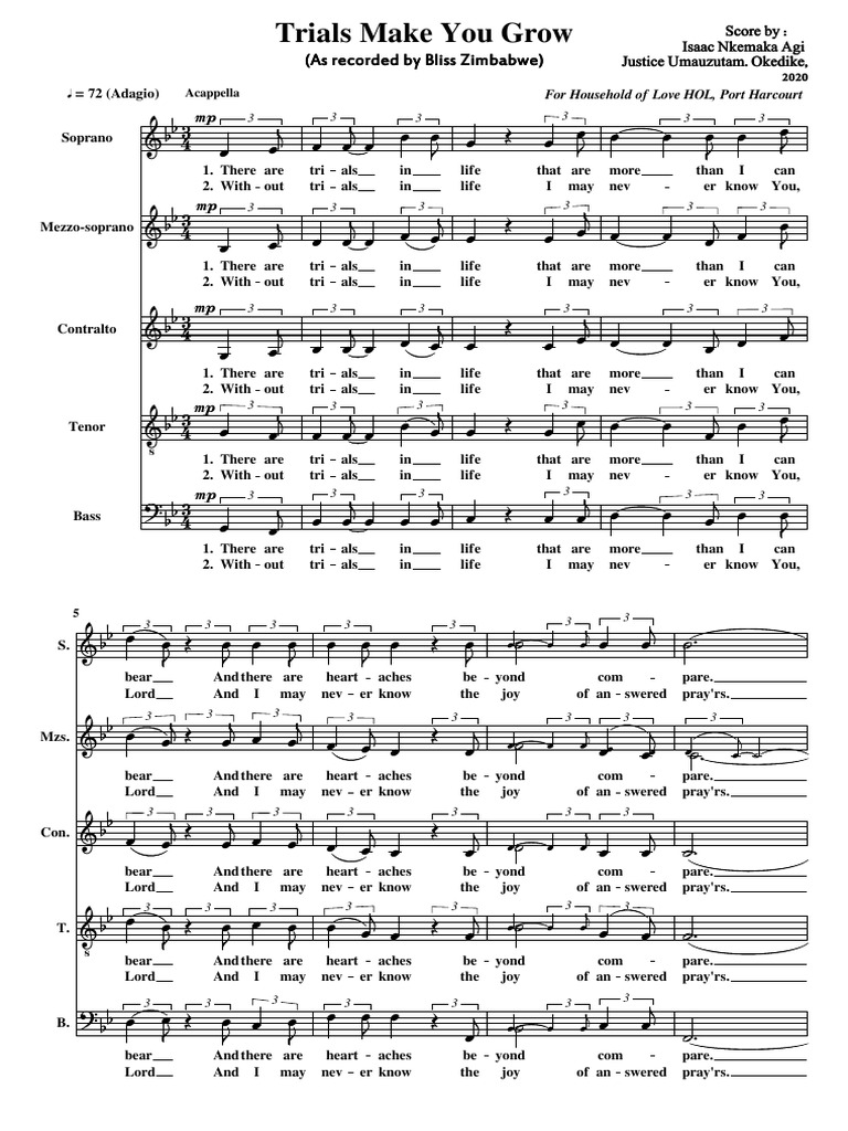 Trials Make You Grow | PDF | Vocal Music | Singing