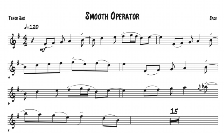 Smooth Operator Solo Sax | PDF