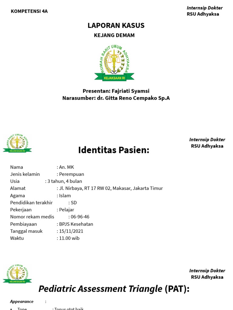 Lapkas - Ilmiah - Fajriati Samsi A.Tadda - Kejang Demam | PDF