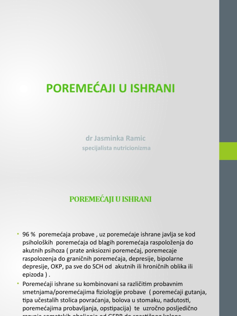 TA Prezentacija Poremecaji Ishrane | PDF