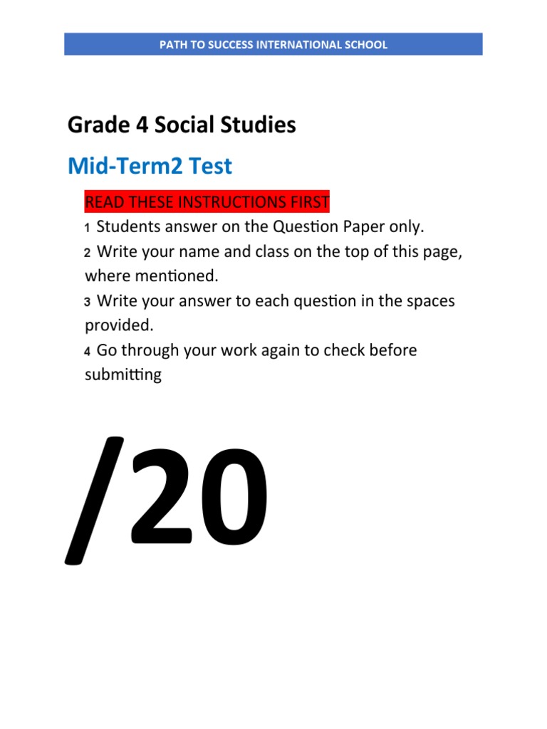 Social Studies Test 2 | PDF