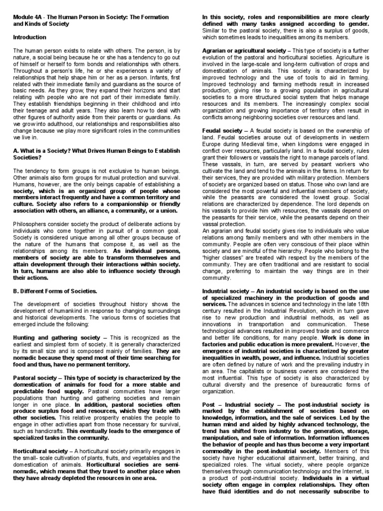 Module 4a Pdf Society Social Contract