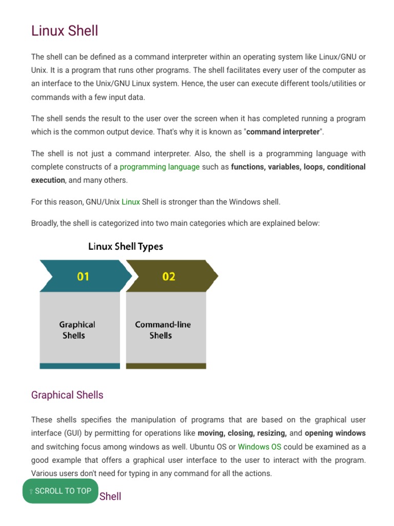 Linux Shell | PDF | Shell (Computing) | Command Line Interface