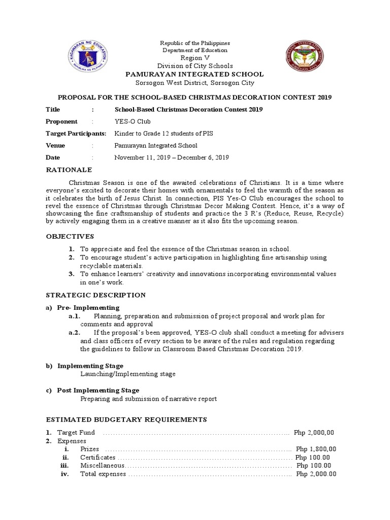 Xmas Decor Contest Proposal | PDF | Christmas