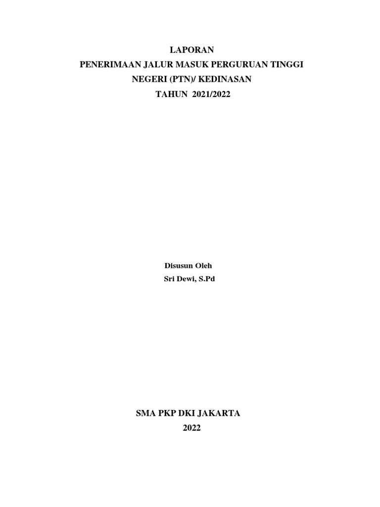 Laporan PTN & Kedinasan Angk.33 | PDF