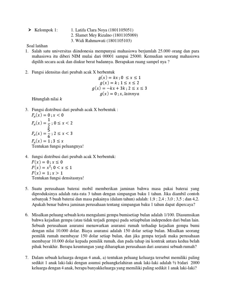 6A - Kel 1 - Soal Latihan | PDF
