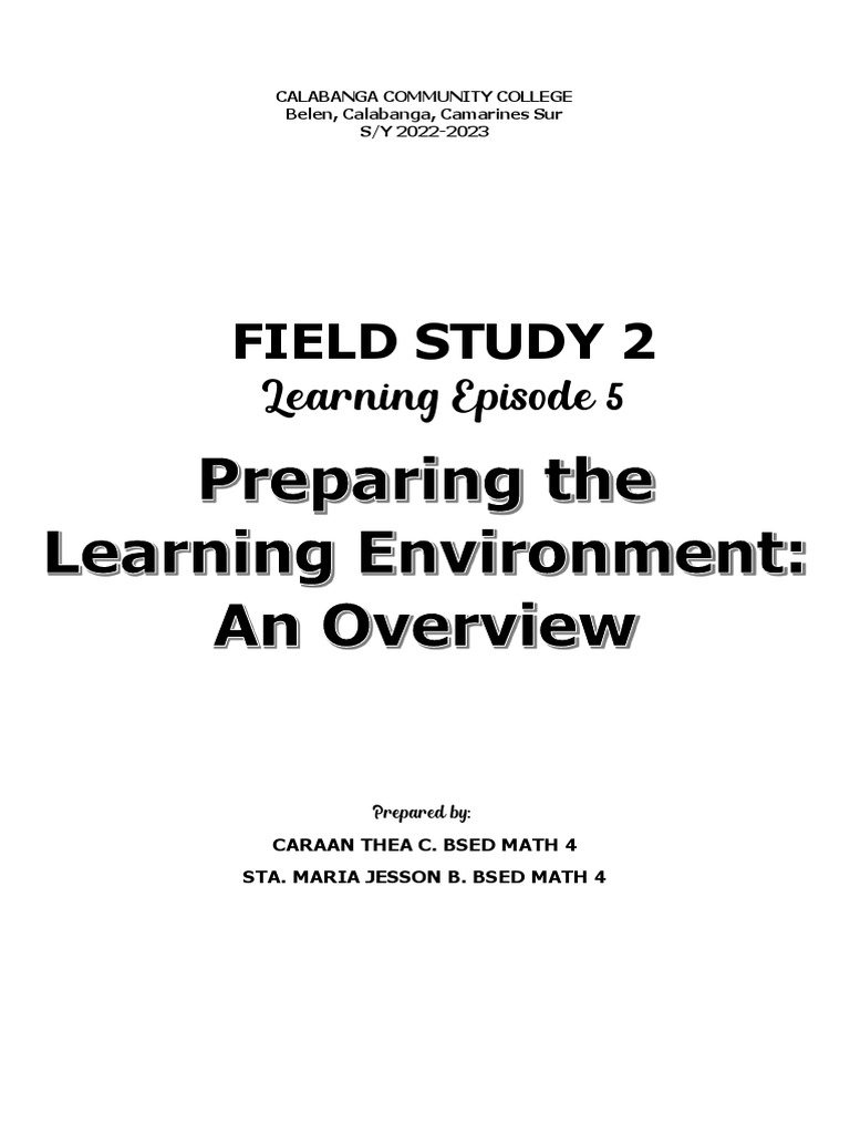 Optimize Learning Environments | PDF | Learning | Classroom