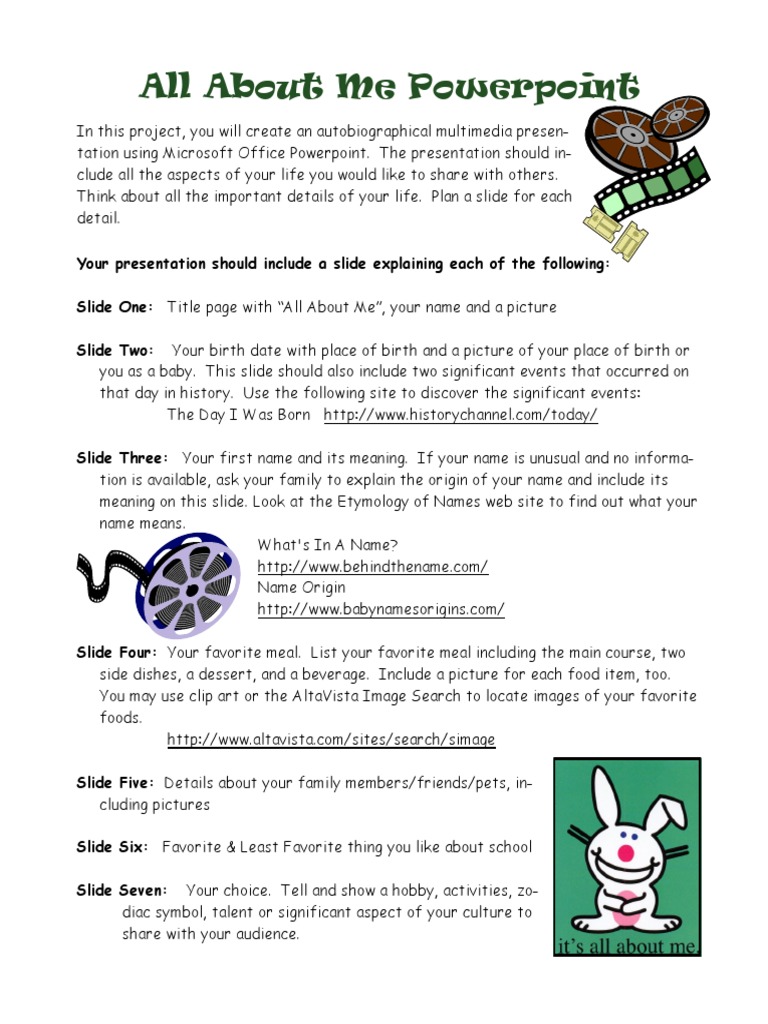 Gettingto Know You Powerpoint Project All About Me | PDF | Microsoft ...