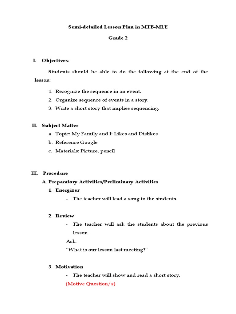 Lesson Plan - MTB | PDF