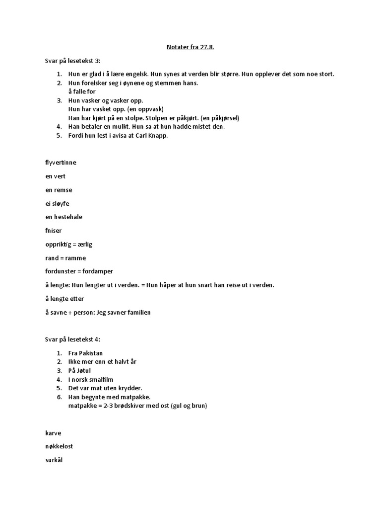 Notater Fra 27.9. | PDF