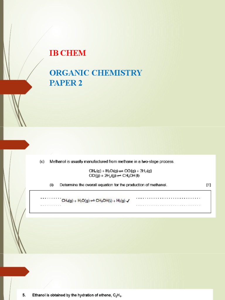 Ib Chem Organic Chemistry Paper 2 | PDF