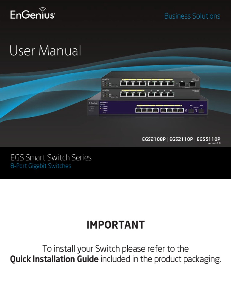 EGS2108P EGS2110P EGS5110P Manual | PDF | Ip Address | Network Switch