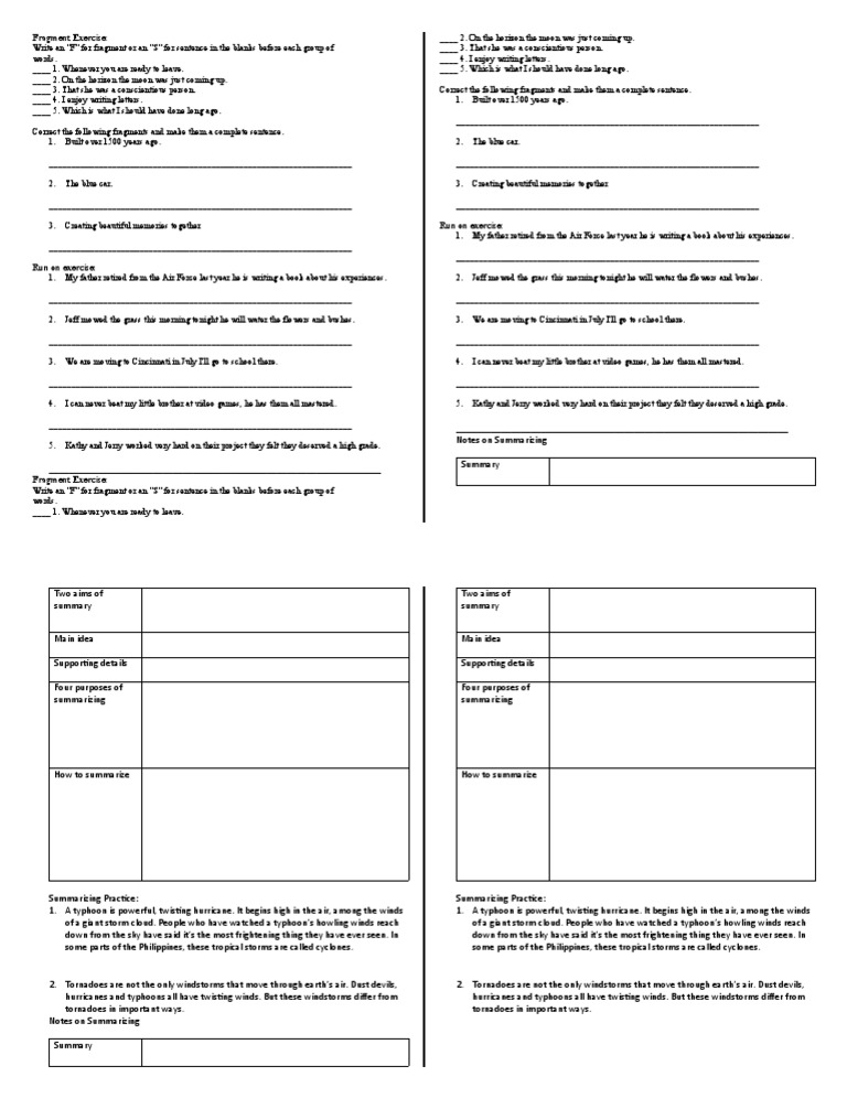 Fragment Exercise | PDF | Tropical Cyclones | Storms