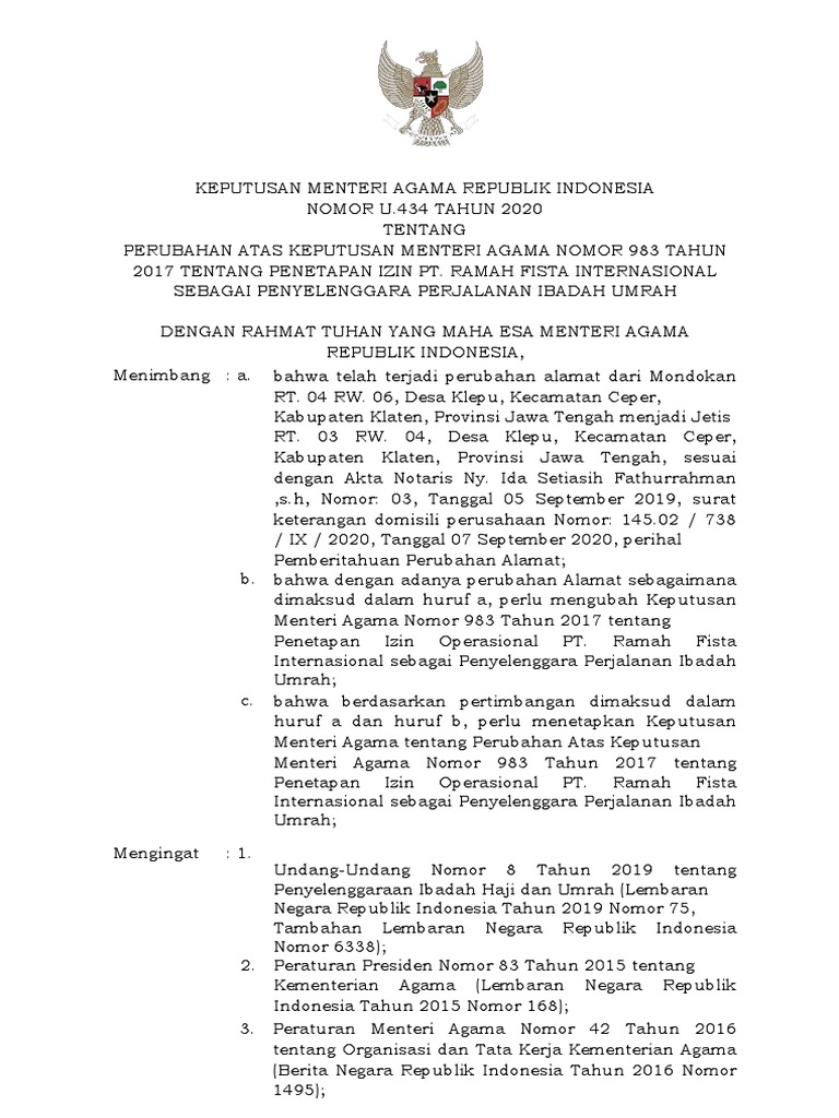 SK Kemenag Rfi | PDF