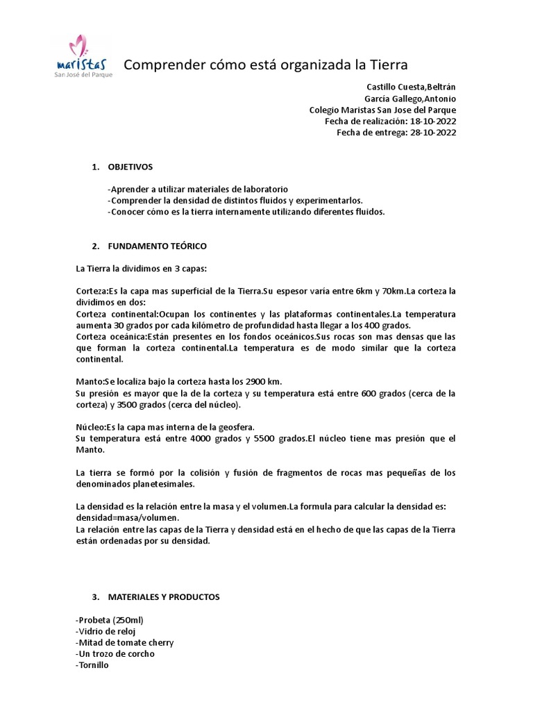 Comprender Cómo Está Organizada La Tierra: 1. Objetivos - Aprender A Utilizar Materiales de ...