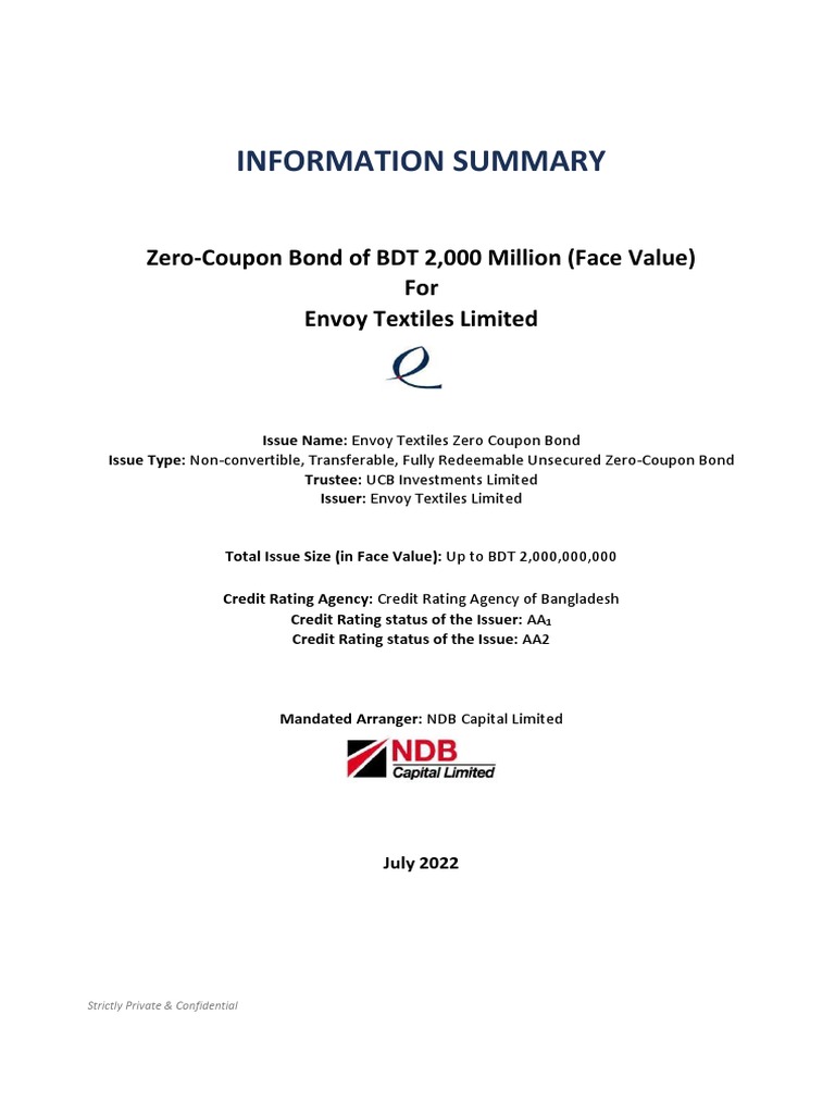 Envoy ZCB | PDF | Bonds (Finance) | Equity (Finance)