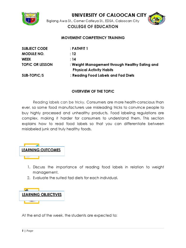 Coe Pathfit 1 Module 12 Week 14 | PDF