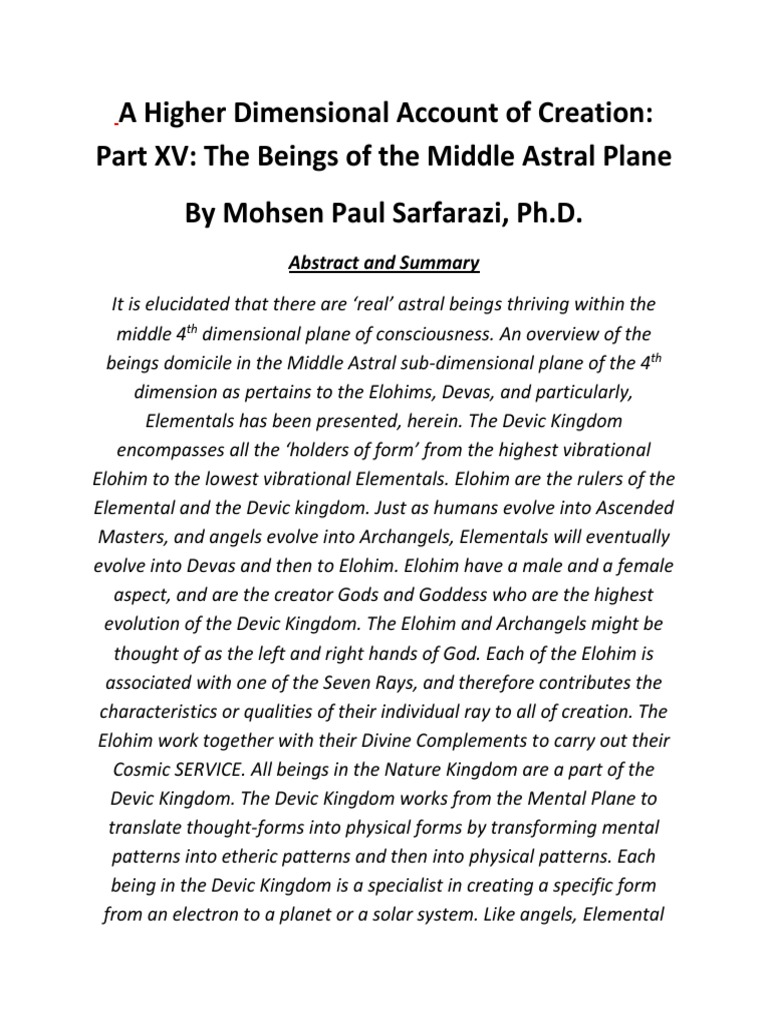 The Beings of The Middle Astral Plane A | PDF | Thought | Emotions