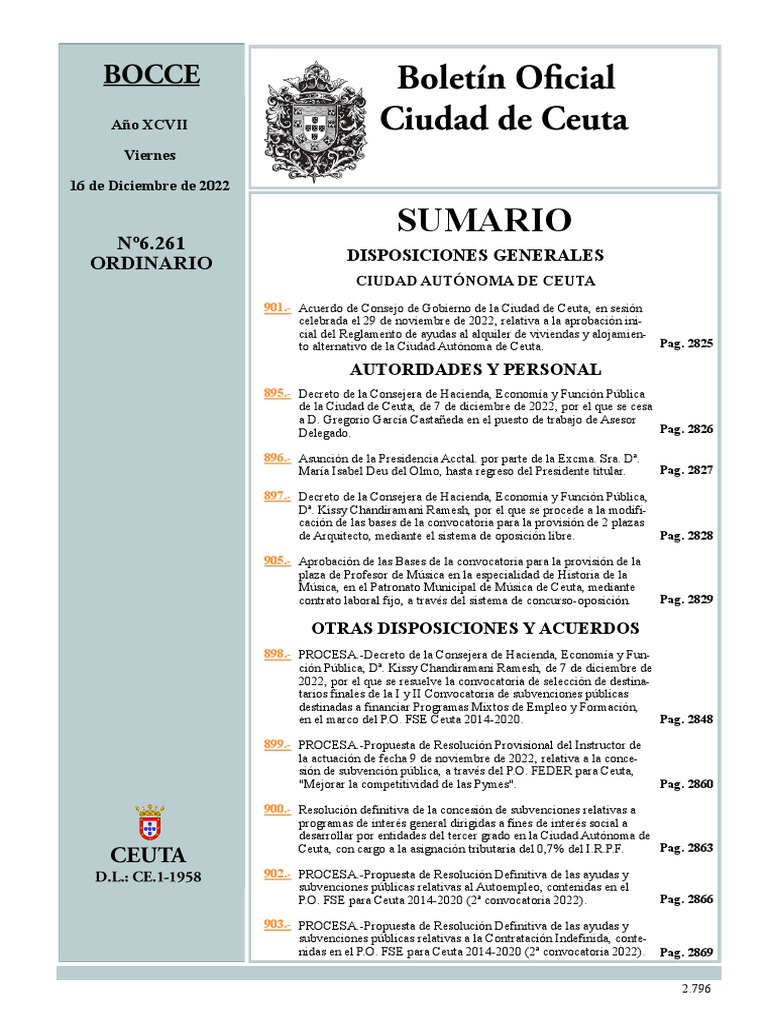 Bocce 6261 16-12-2022 | PDF | Gobierno