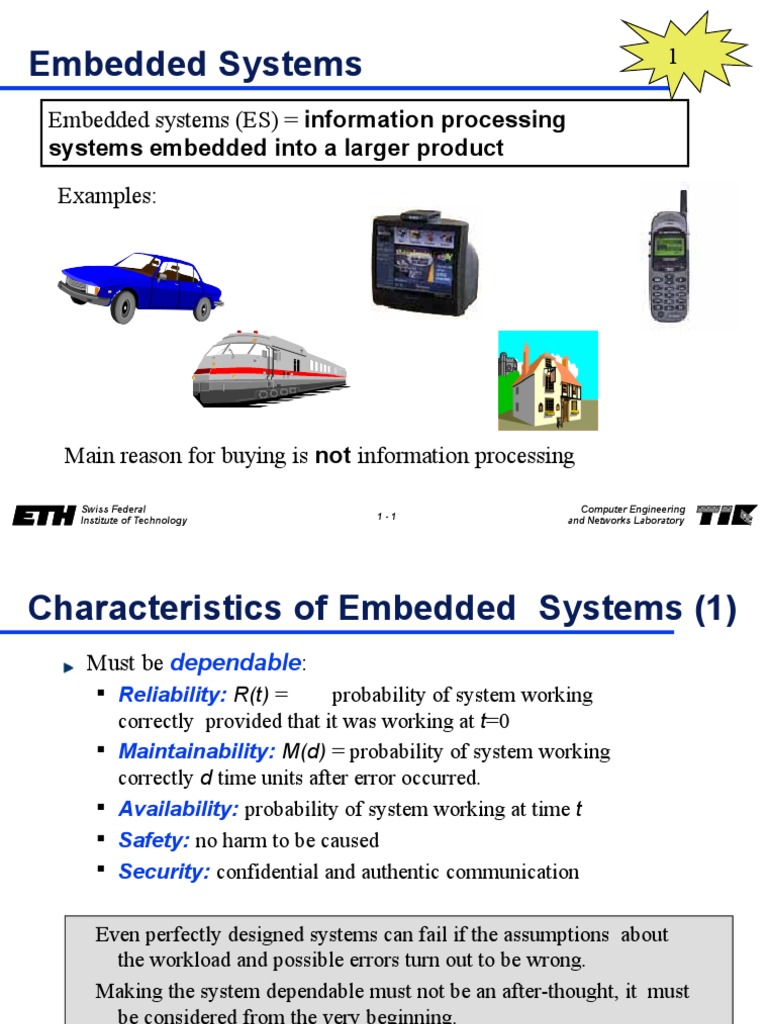 Lecture - 07 - Embedded Systems Introduction | PDF | Embedded System | System On A Chip