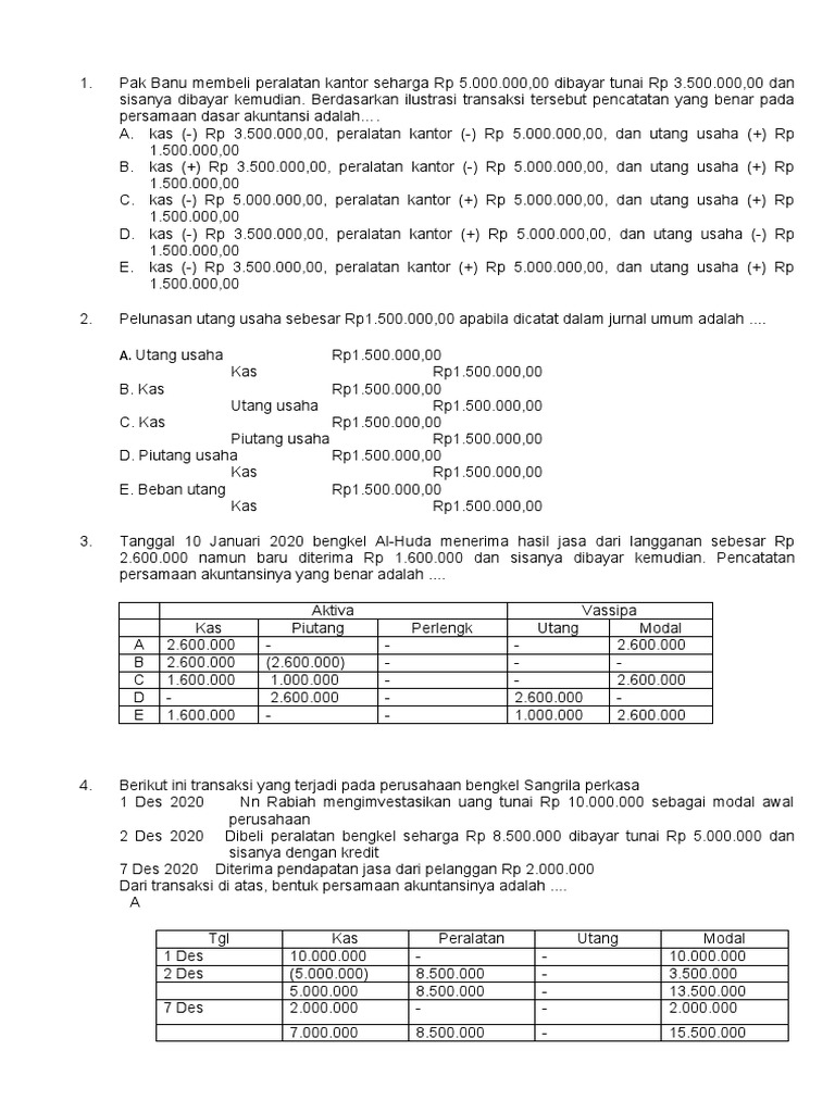 Soal Semester Ganjil Akuntansi Kls 12 2022 Pak Asfia MAHYUS | PDF