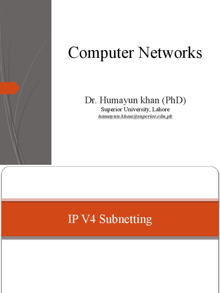 Lecture W6 Cn Ip Subnetting P1 Pdf Communications Protocols Computer Networking
