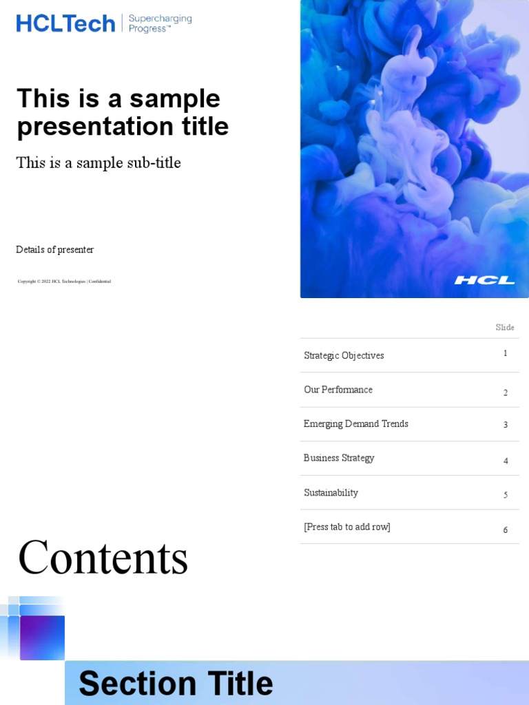 HCLTech Presentation Template | PDF
