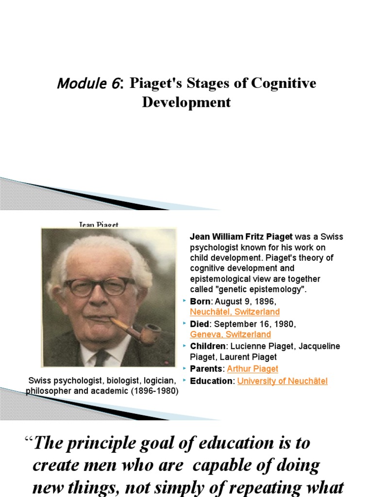 Piaget's Stages of Cognitive Development | PDF | Cognition | Human ...
