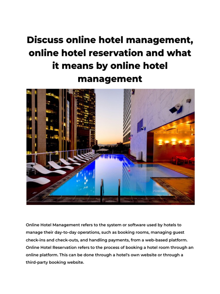 Hotel Management | PDF | Analytics | Business Economics