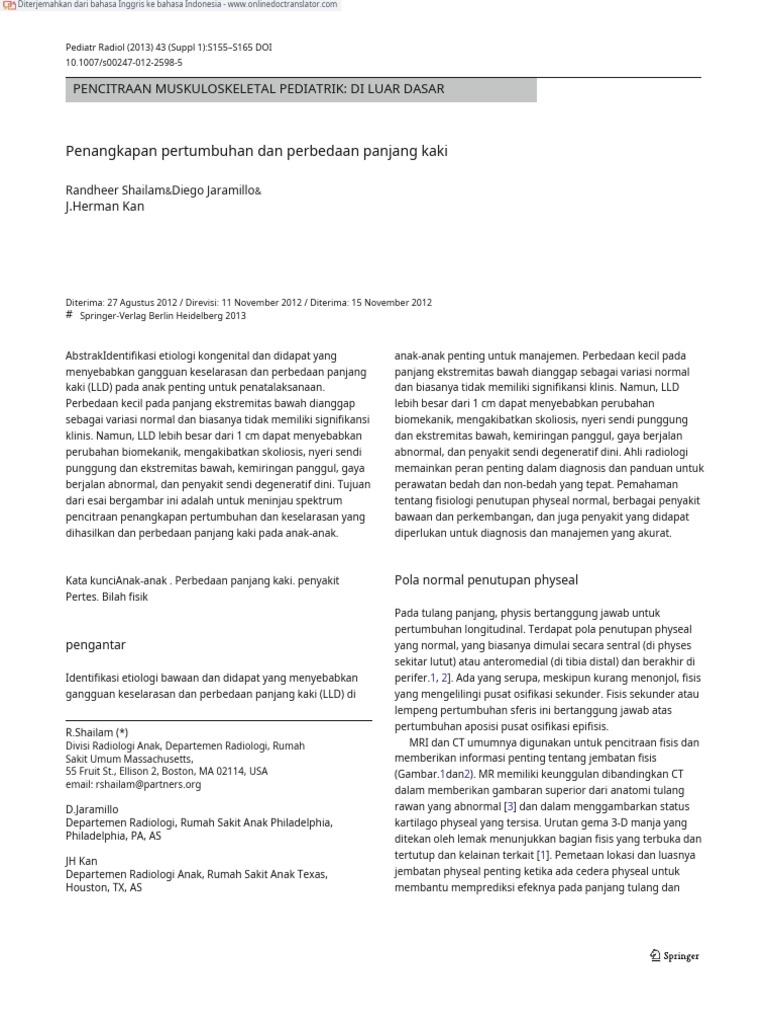Pencitraan LLD Pediatrik: Etiologi & Manajemen | PDF | Pengembangan Diri | Kesehatan Holistik
