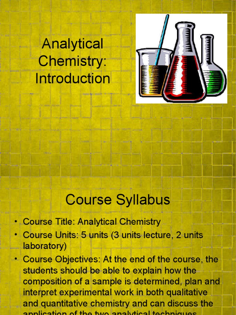 Analytical Chemistry Course Syllabus | PDF | Analytical Chemistry ...