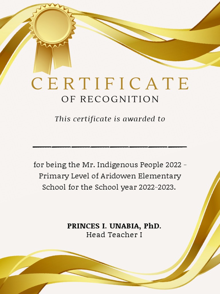 Indigenous People Awards 2022 Certificates | PDF