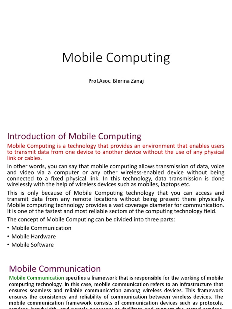Mobile Computing Less1 | PDF | Modulation | Multiplexing