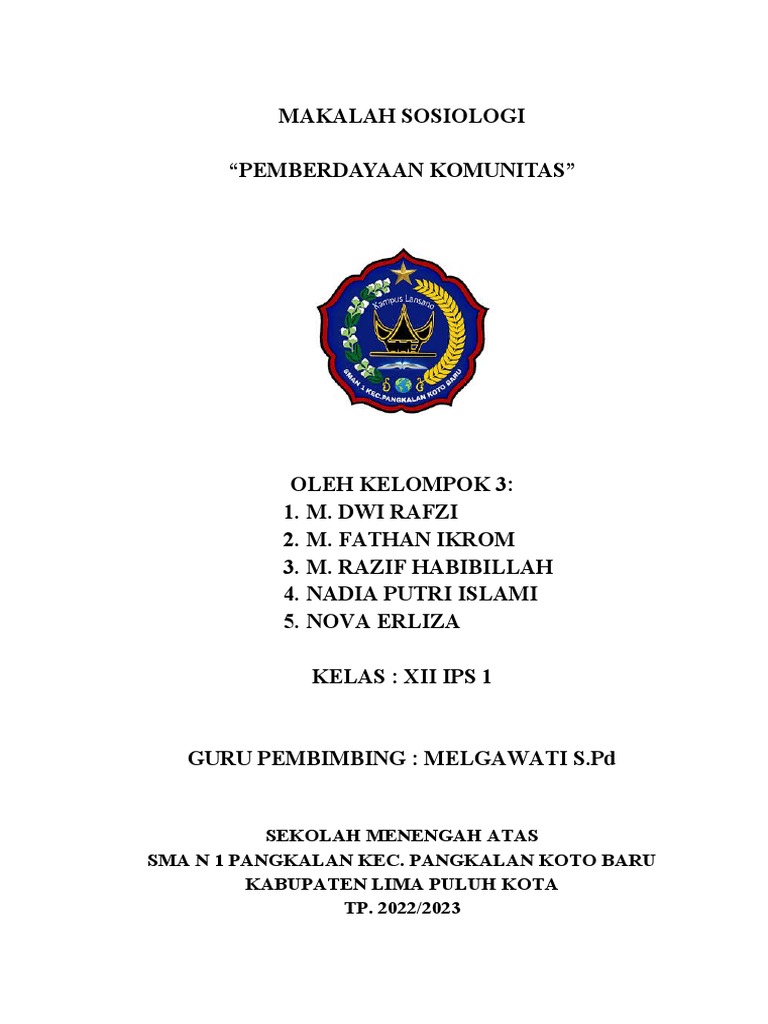 Makalah Pemberdayaan Komunitas | PDF