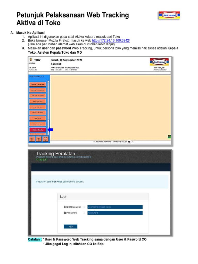 Petunjuk Pelaksanaan Web Tracking Toko (Update 17 Mar 22) | PDF