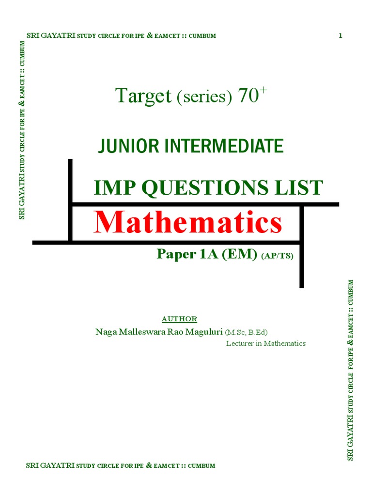 Target 70: Imp Questions List | PDF | Circle | Triangle