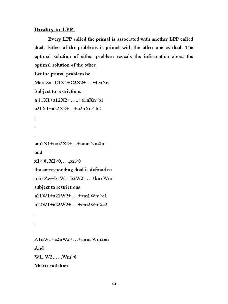 Duality in LPP | PDF | Mathematical Optimization | Mathematics Of Computing