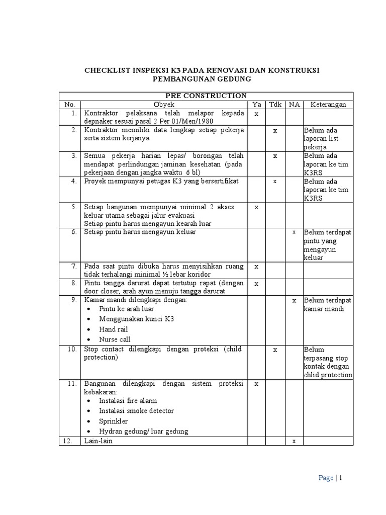 PCRA Evaluasi Dan Inspeksi | PDF