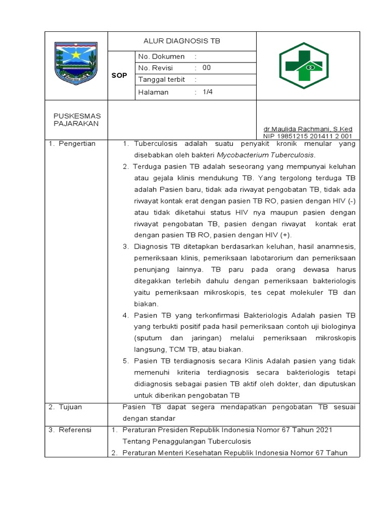 Sop Alur Diagnosis TB | PDF