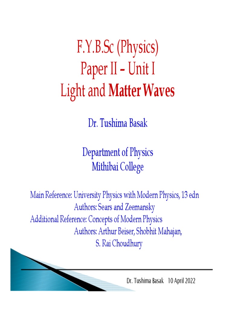 Matter Waves | PDF | Emission Spectrum | Atoms