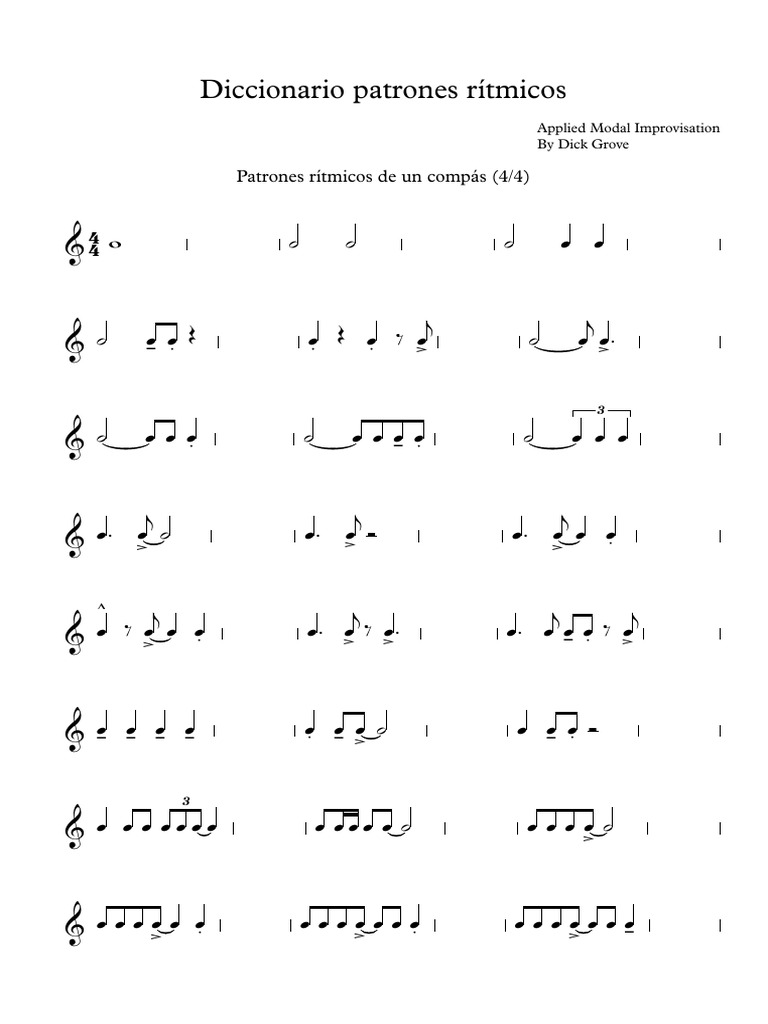 Diccionario Patrones Rítmicos Exercices 1 Al 9 - Applied Modal ...