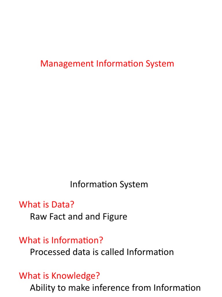 Management Information System | PDF | Information | Information System